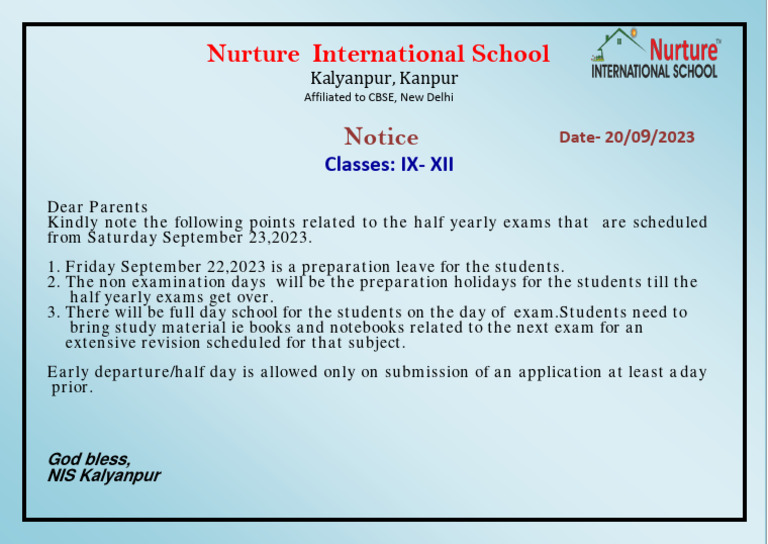 Exam Notice 1 | PDF
