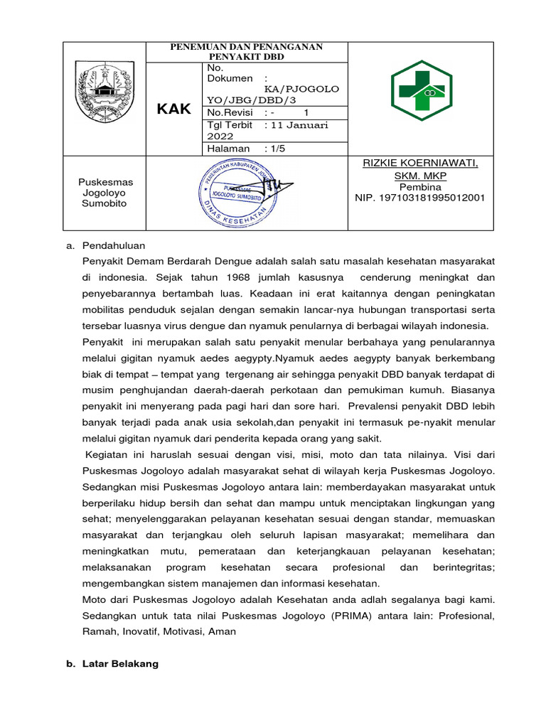 Kak Penemuan Dan Penanganan Penyakit DBD | PDF