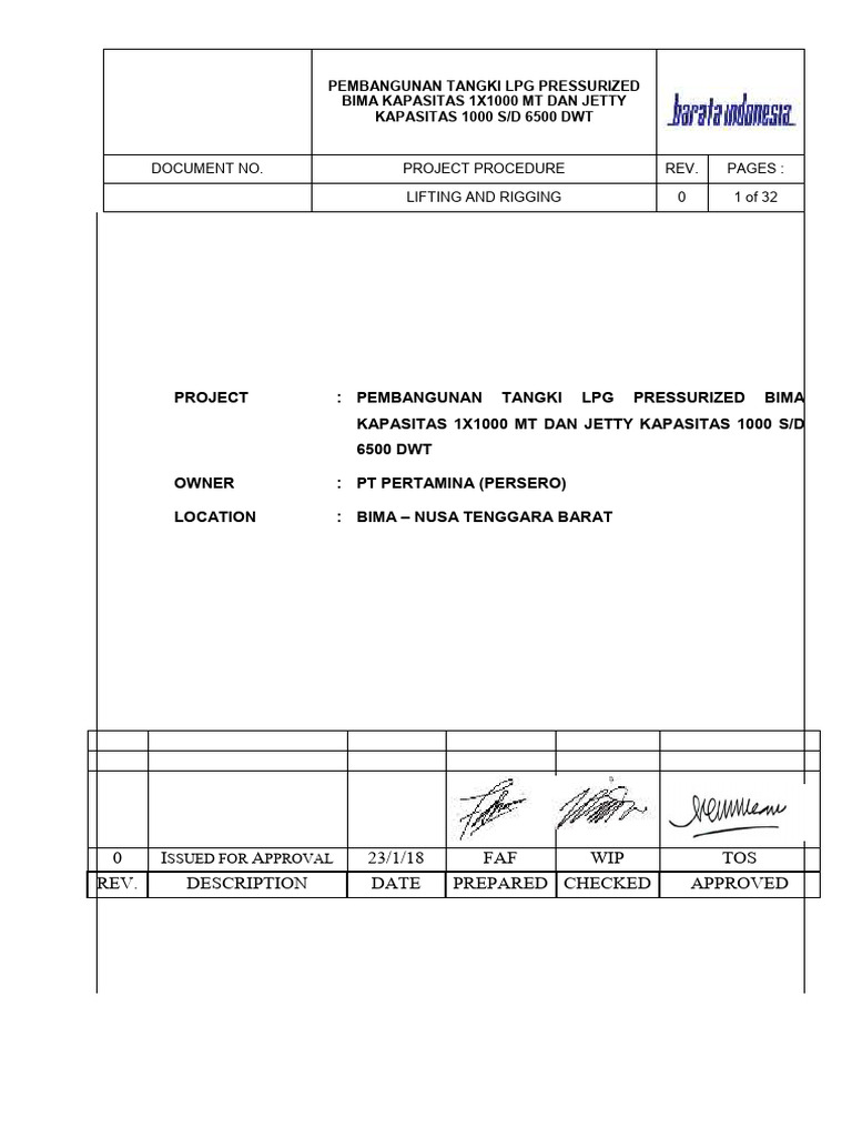 Prosedur Proyek - Lifting-Rigging Procedure | PDF | Crane (Machine ...