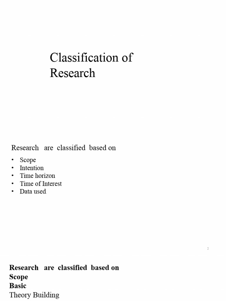 Classification of Research | PDF | Experiment | Ethnography