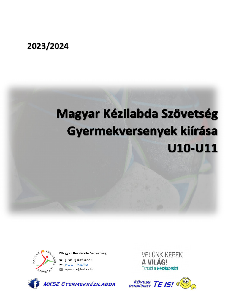 2023-24 Versenykiírás OGYB U10-11 (Fűzött) | PDF