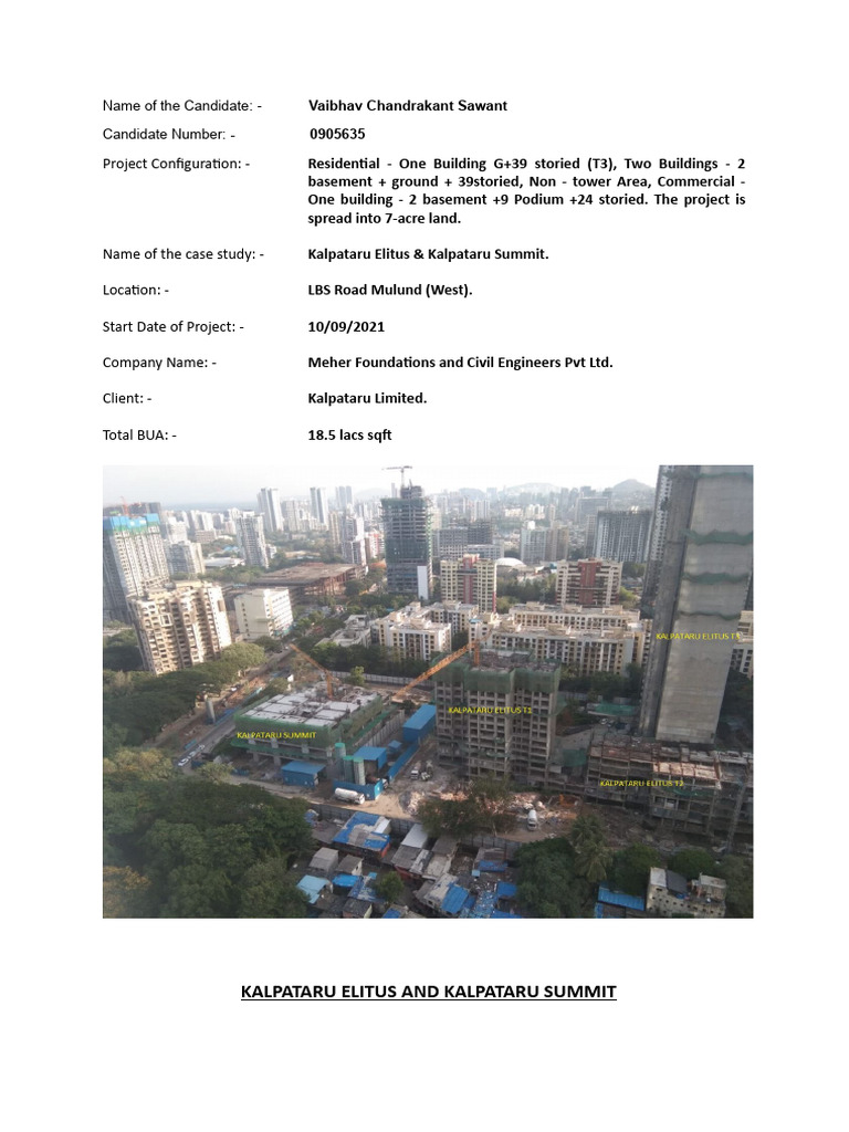 Kalpataru Elitus & Summit Project Overview | PDF | Building Engineering ...