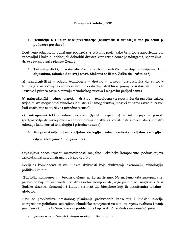 Pitanja Za 2 Kolokvij DOP | PDF