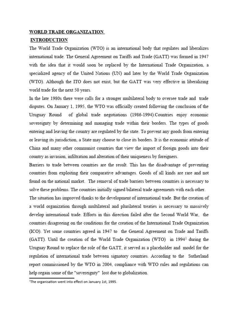 World Trade Organization 2 | PDF | World Trade Organization | General ...