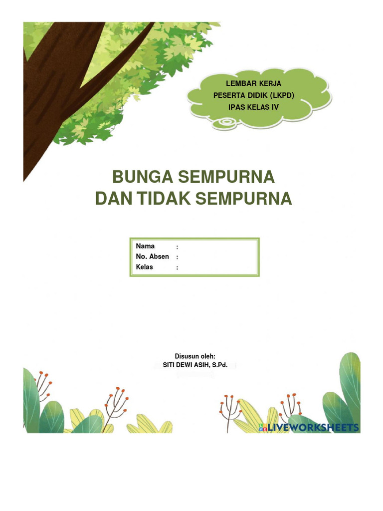 LKPD Bunga Sempurna Dan Tidak Sempurna | PDF