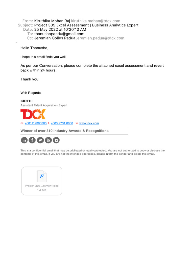 Project 305 Excel Assessment Business Analytics Expert | PDF