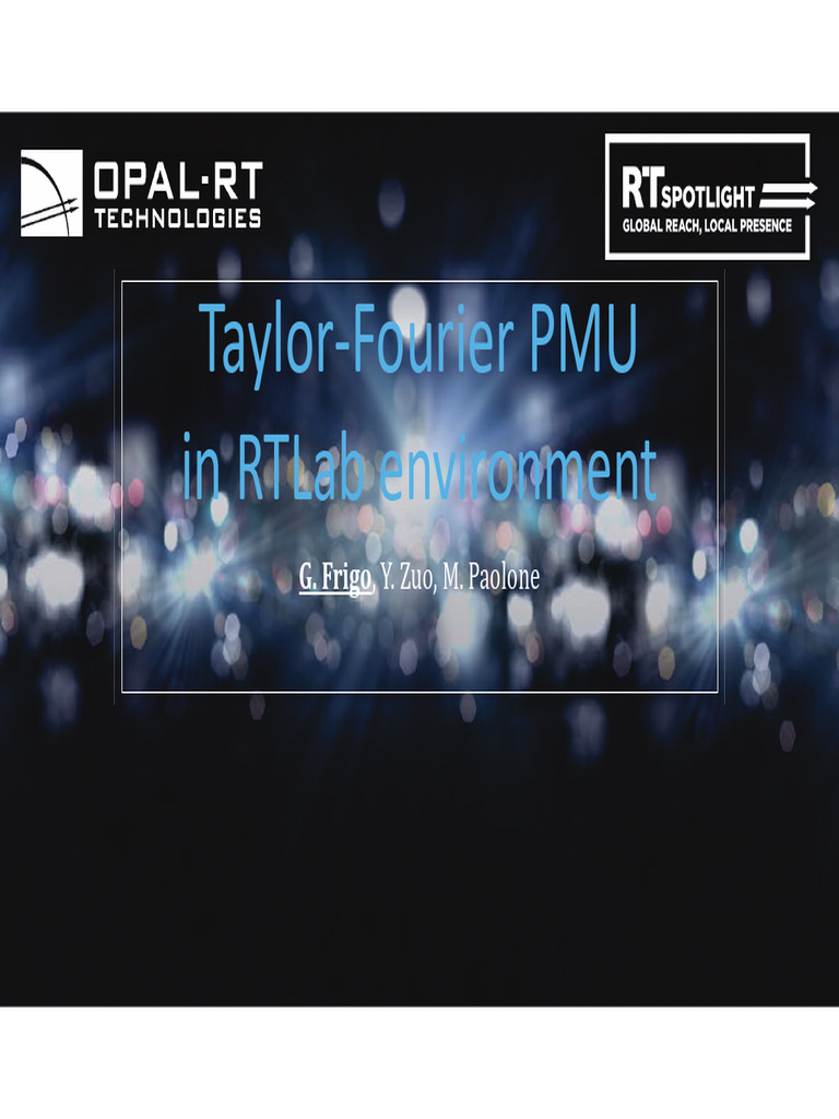 OPAL RT Taylor-Fourier PMU in RTLab Environment | PDF | Simulation ...