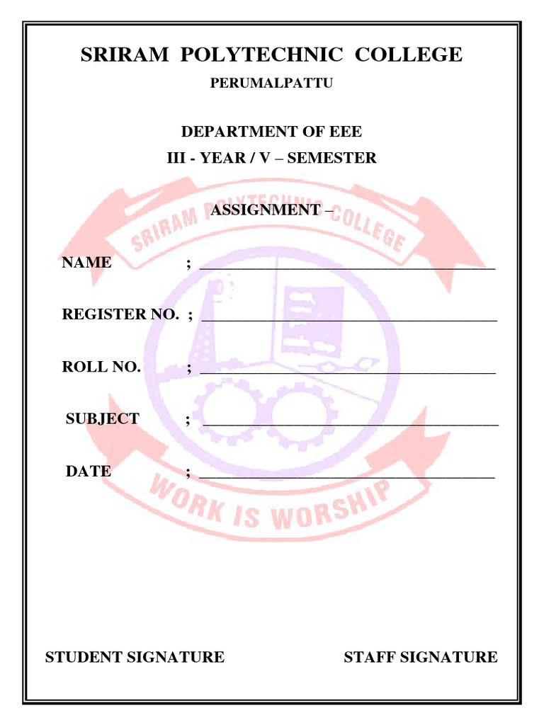 Assignment Front Sheet Pdf