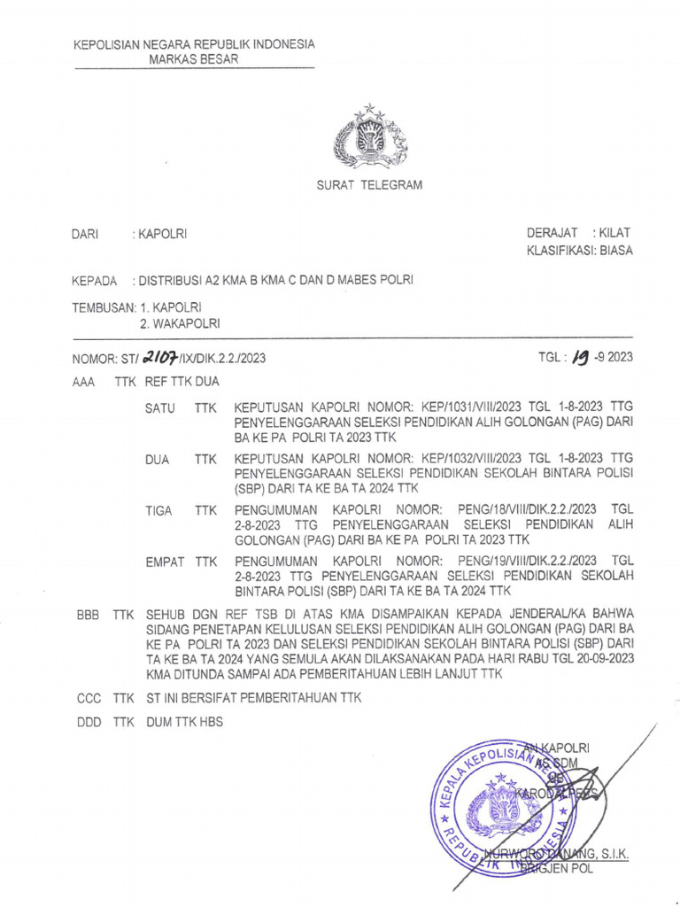ST Penundaan Sidang Kelulusan Pag Dan SBP | PDF