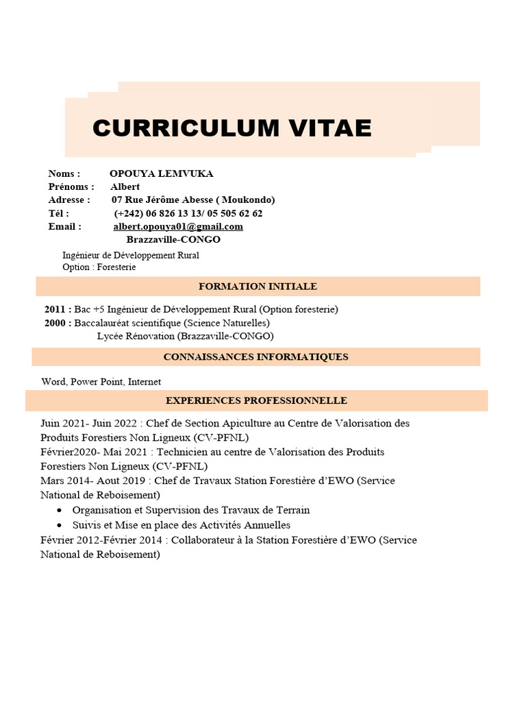 CV Albert | PDF | Sciences et mathématiques