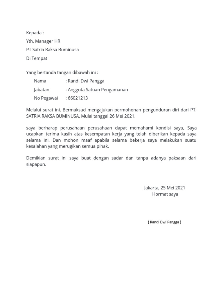 Contoh Surat RSN | PDF