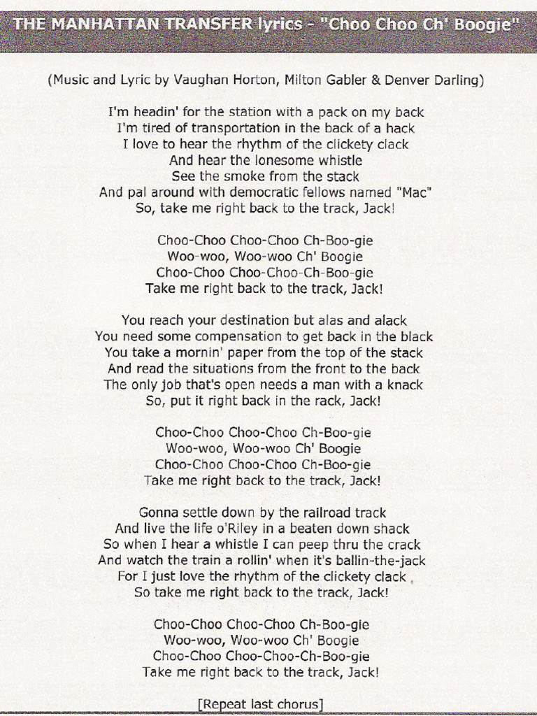 Choo Choo Ch'Boogie | PDF