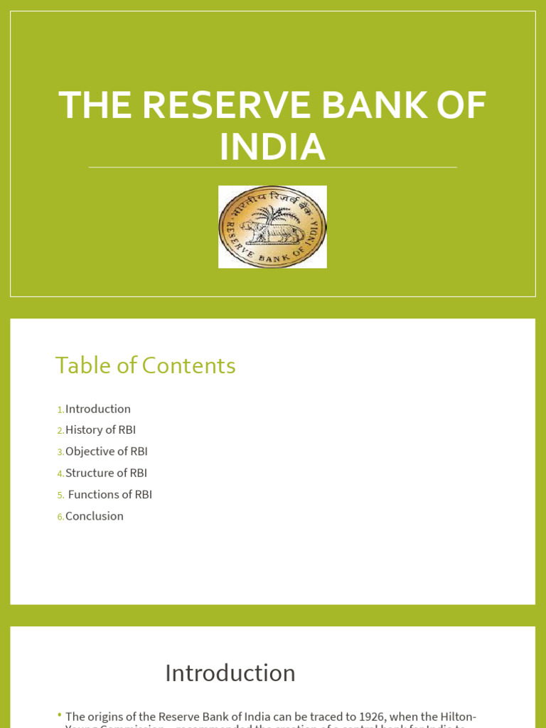 Reserve Bank of India Overview | PDF | Reserve Bank Of India | Banks