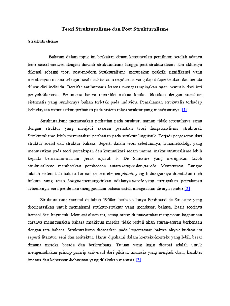 Teori Strukturalisme Dan Post Strukturalisme Pdf