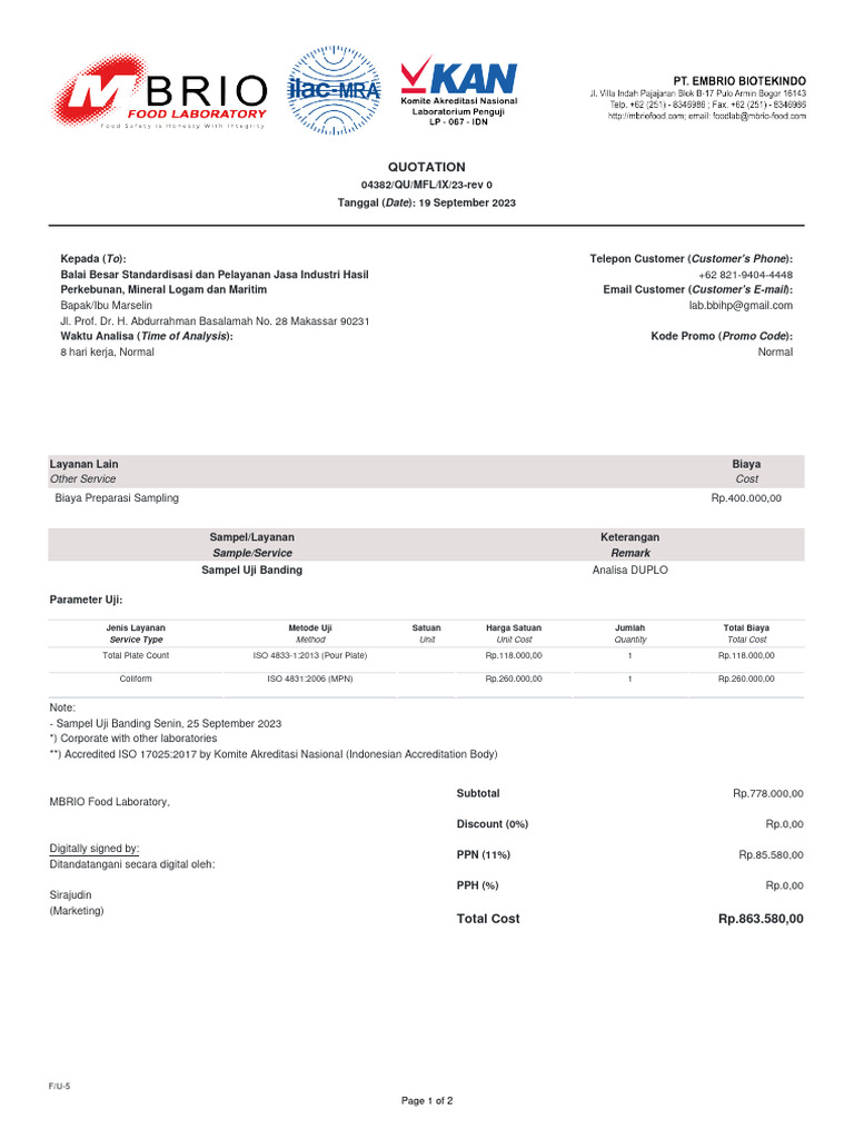 Balai Besar Standardisasi Dan Pelayanan Jasa Industri Hasil Perkebunan ...
