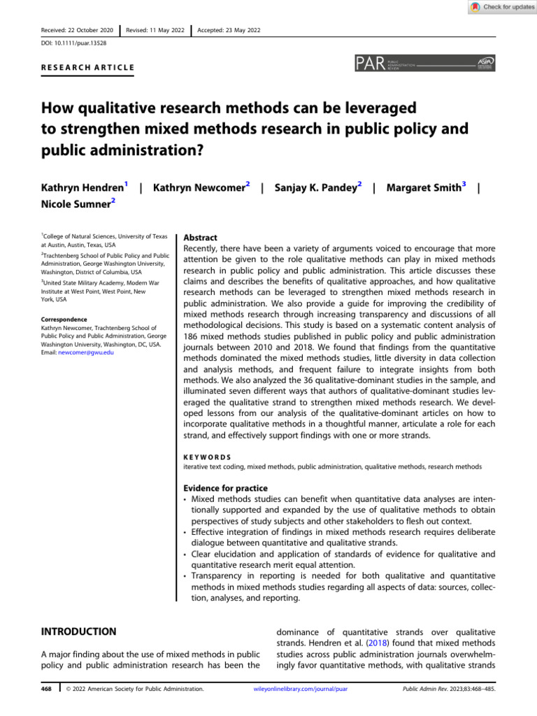 Hendren Et Al 2023 How Qualitative Research Methods Can Be Leveraged To ...