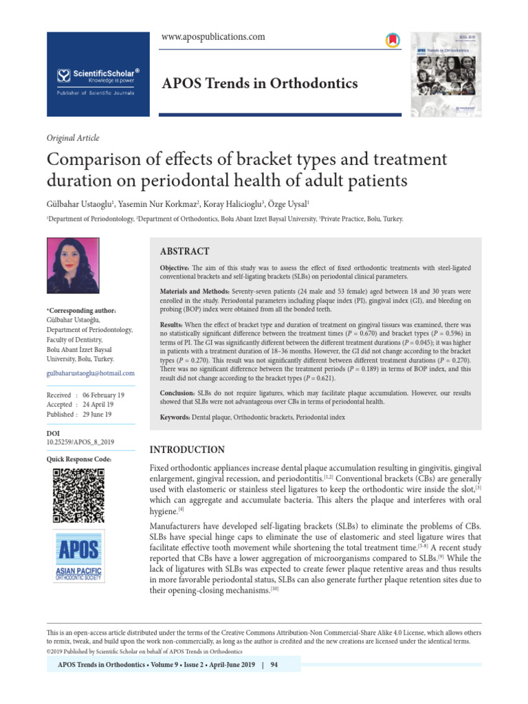 Comparison of Effects of Bracket Types and Treatment Duration On ...