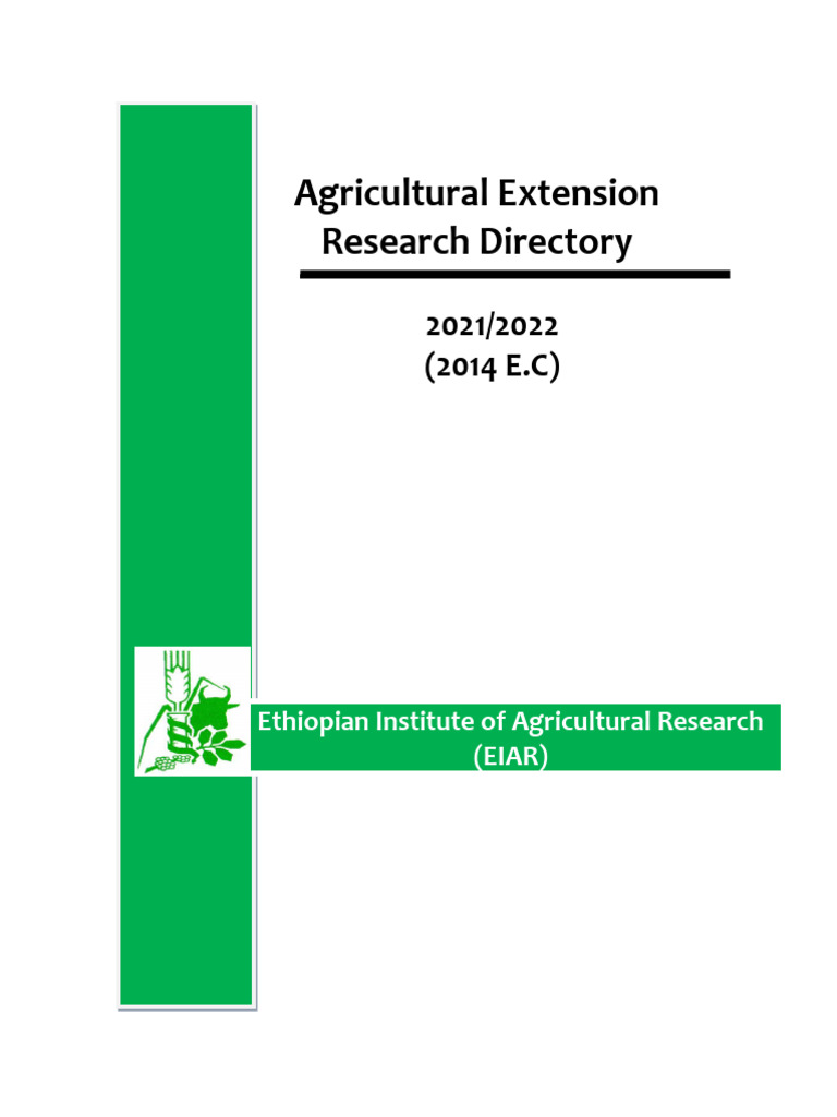 Agricultural Extension and Communication Research Directory 2021 | PDF