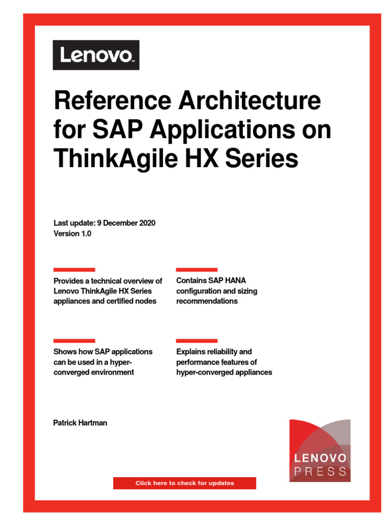 Lenovo SAP Architecture On HX Servers | PDF