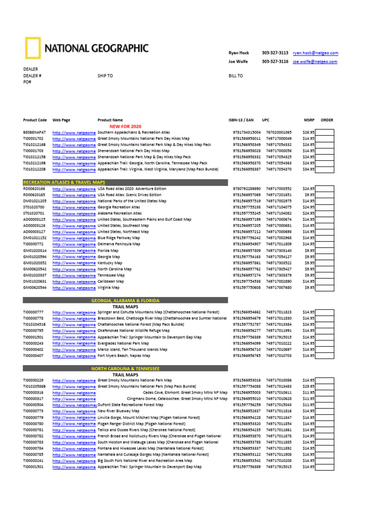 NG Maps Southeast | PDF | Appalachian Trail | Yosemite National Park