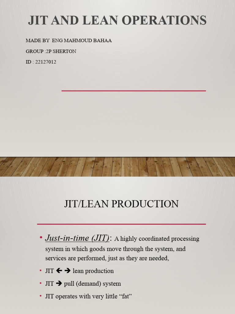 JIT and Lean Operations | PDF | Lean Manufacturing | Secondary Sector Of The Economy