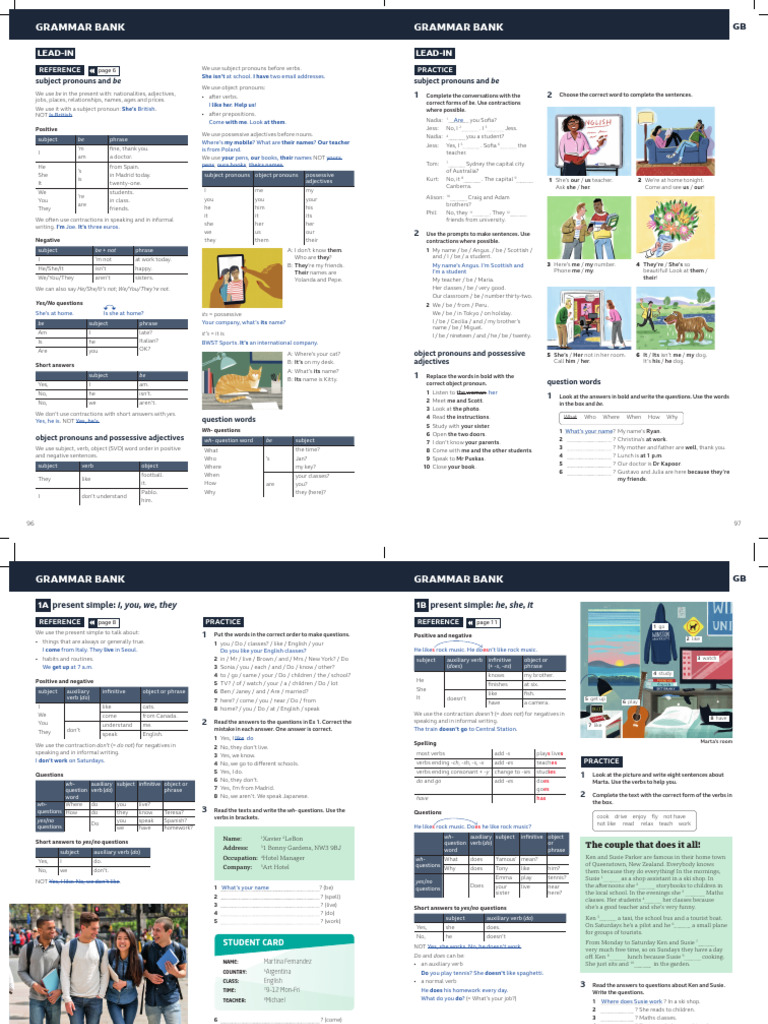 A2 - Grammar Bank | PDF | Pronoun | Verb
