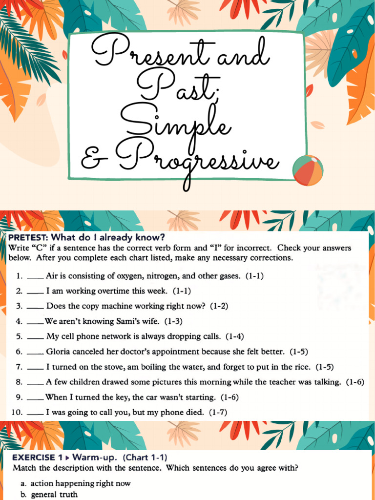 Past and Present Simple and Progressive | PDF