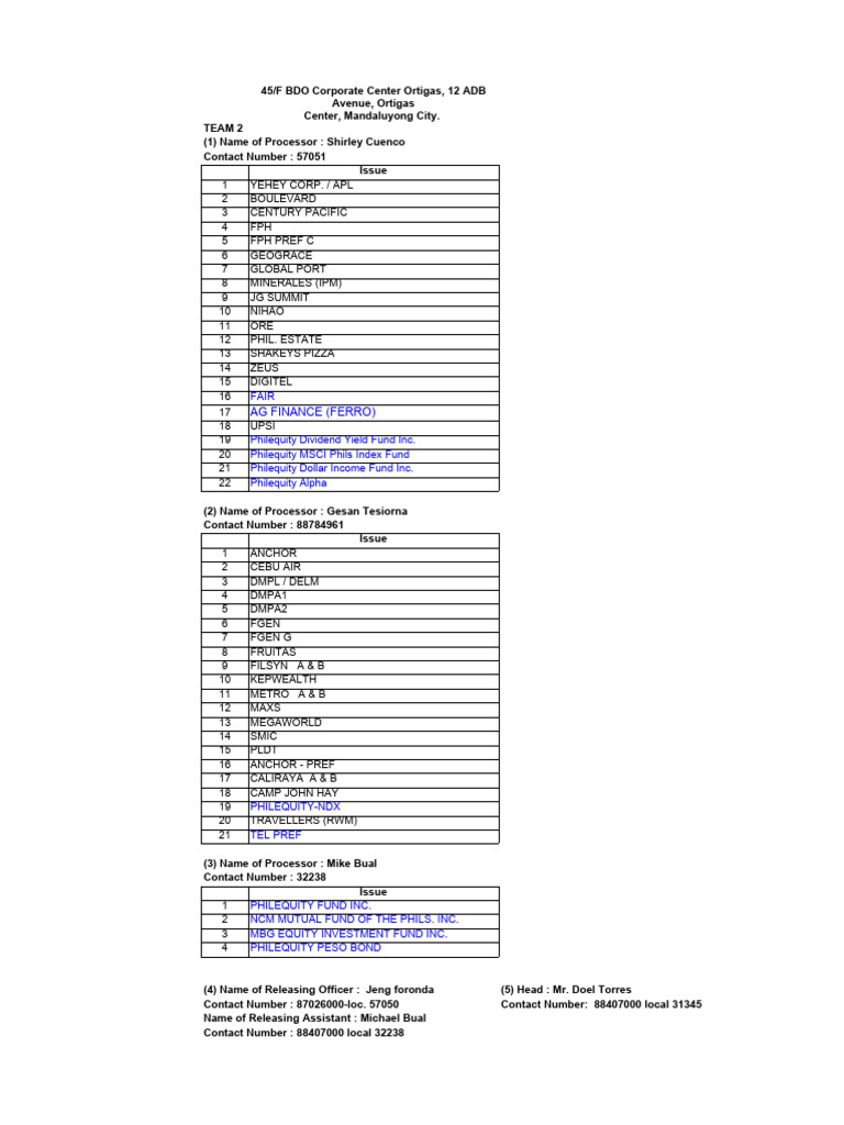 BDO - Revised Team 2 - List of Issues | PDF