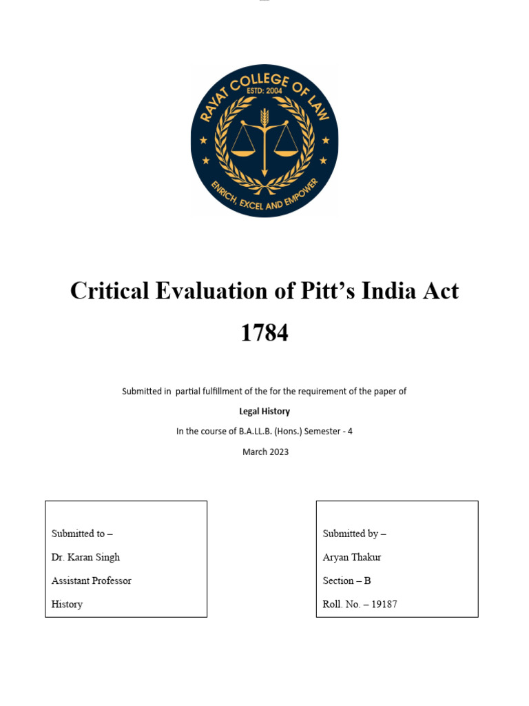 Sem 4 History Project Pitts India | PDF | Government Institutions ...