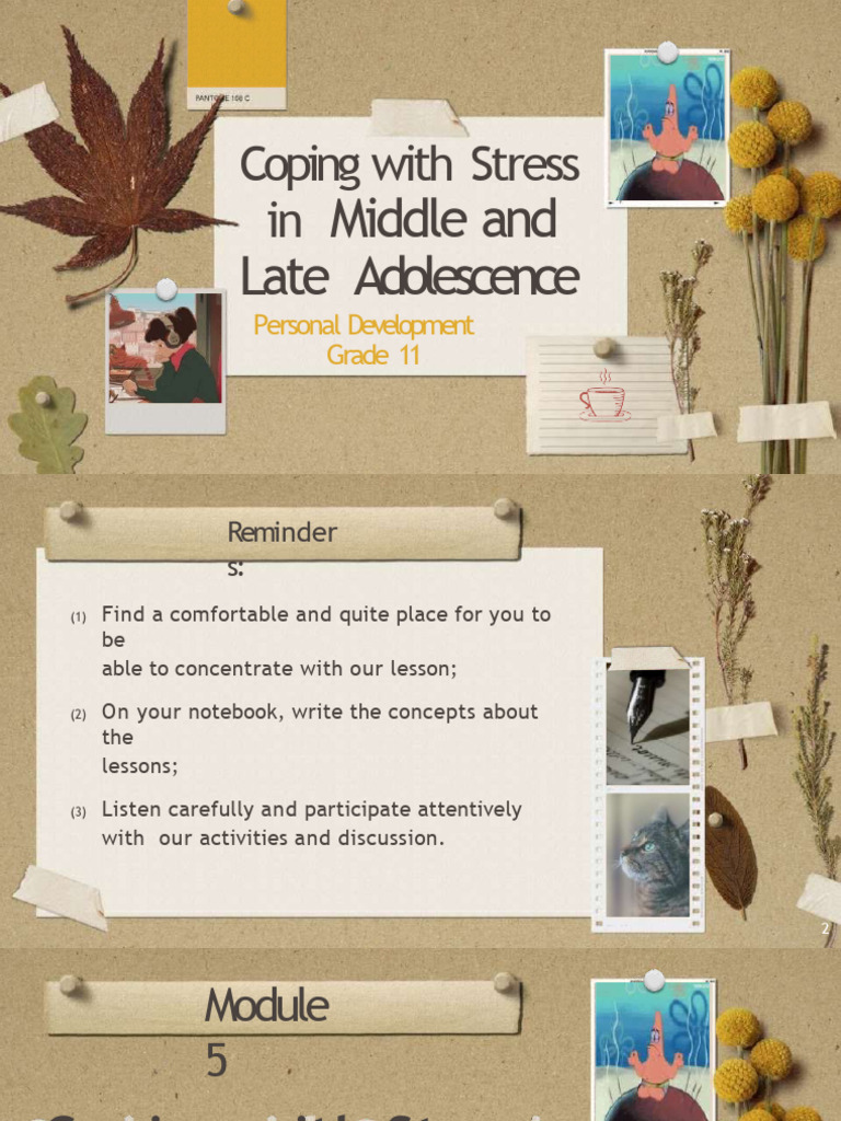 Coping Stress In Middle And Late Adolescence Pdf Stress Biology