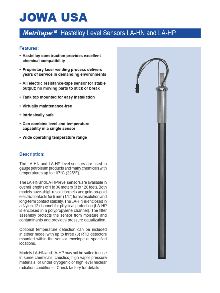 Data Sheet - LA-HN & LA-HP Sensors | PDF | Sensor | Physical Sciences