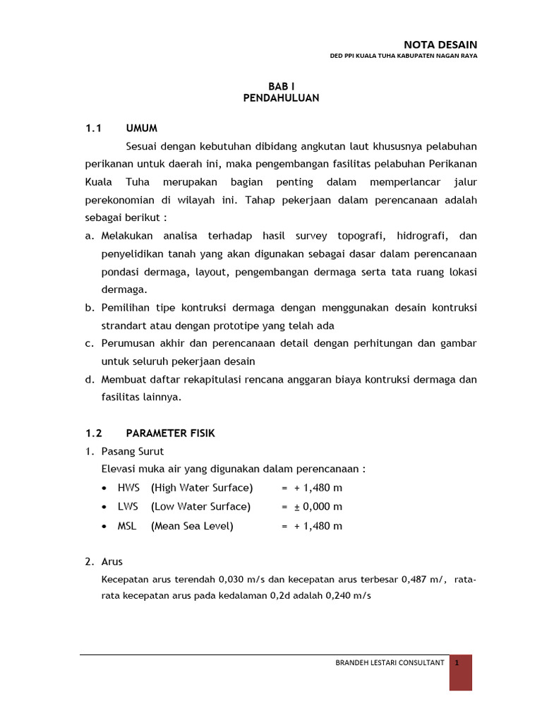 Nota Desain I Dan II | PDF