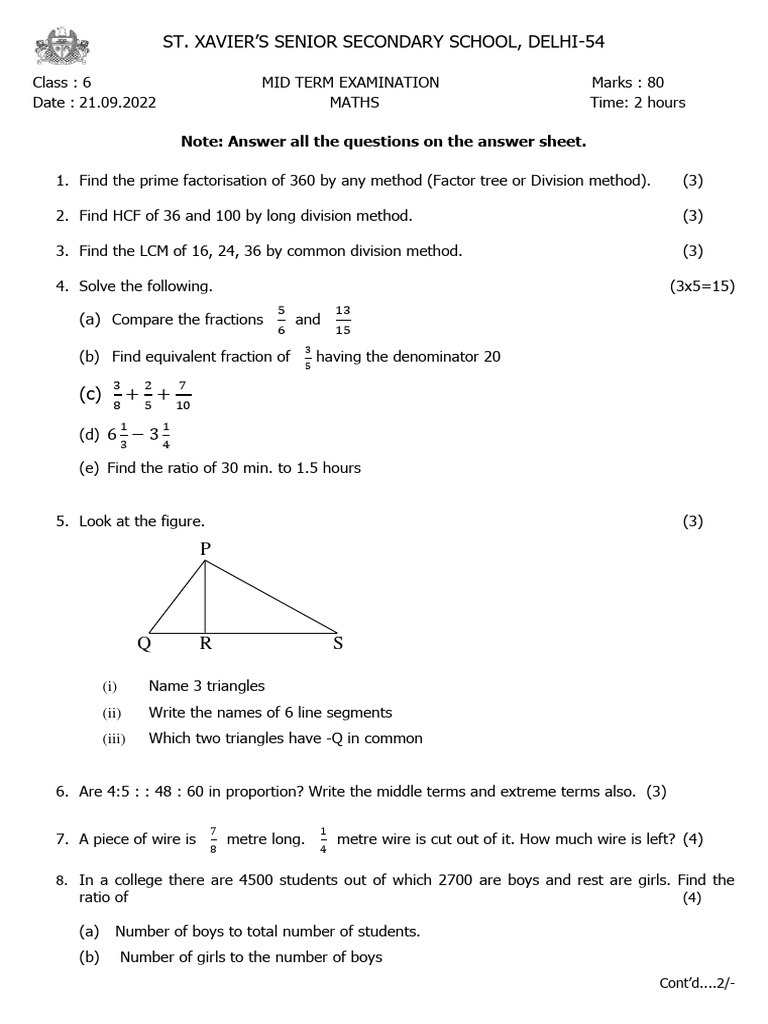 Maths - MT 2 | PDF | Circle | Elementary Geometry
