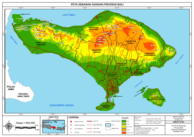 Peta Sebaran Gunung Bali | PDF