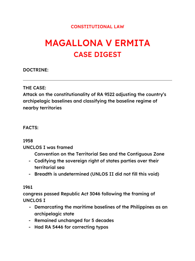Magallona V Ermita | PDF | Territorial Waters | United Nations ...