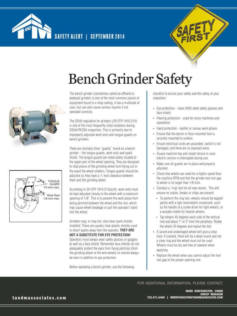 Bench Grinder Safety TM 2014 | PDF | Grinding (Abrasive Cutting ...