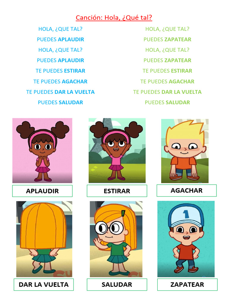 Acciones - Cancion Hola Que Tal | PDF