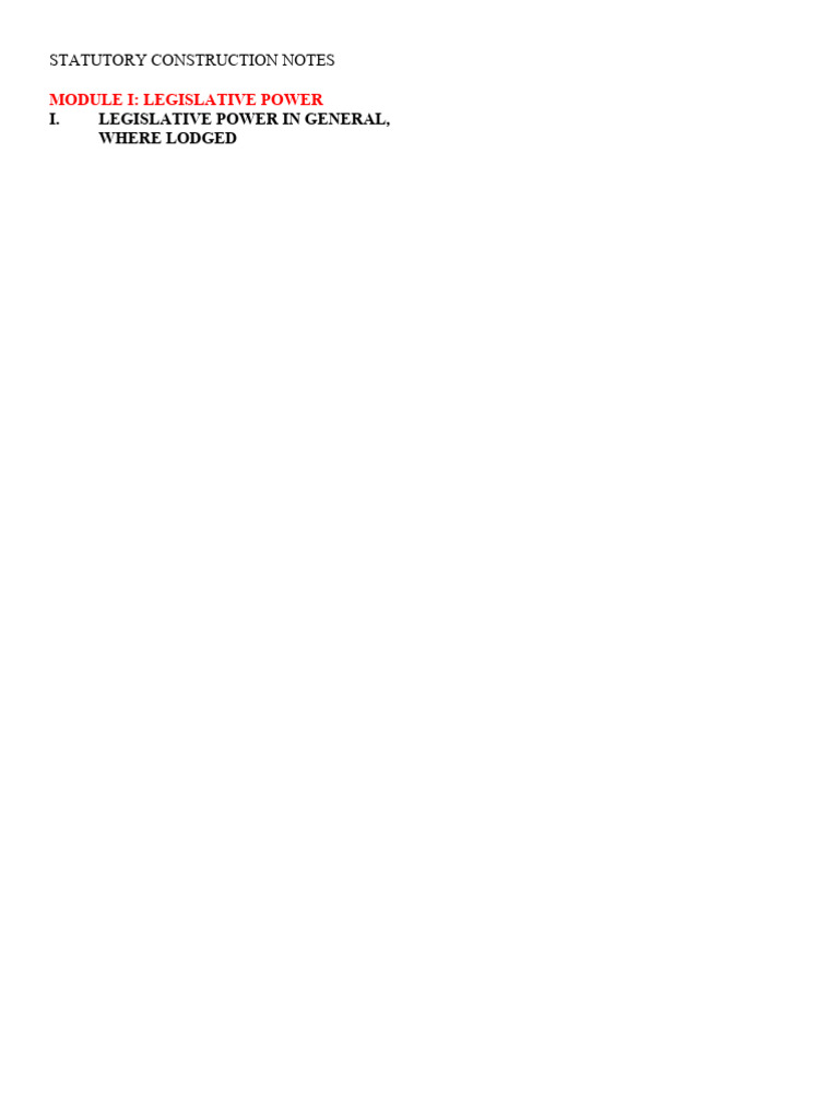 Statutory Construction Offi Notes | PDF | Statutory Interpretation | Ex ...