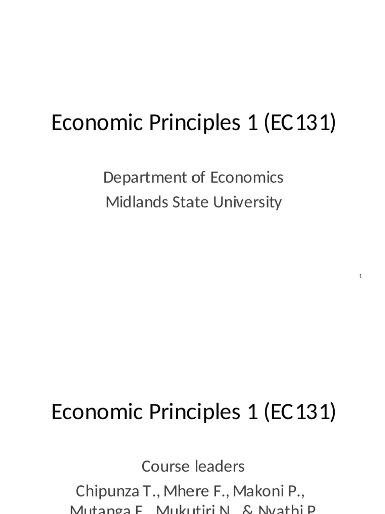 EC131, Chapter 1 | Download Free PDF | Economics | Market Economy