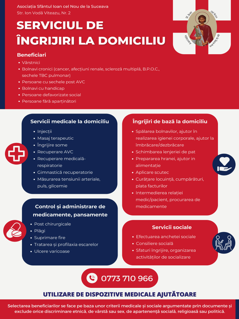 Afis Serviciul de Ingrijiri La Domiciliu | PDF