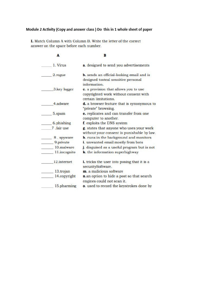 Empowerment Technologies Activities Module 2 | PDF | Career & Growth | Computers