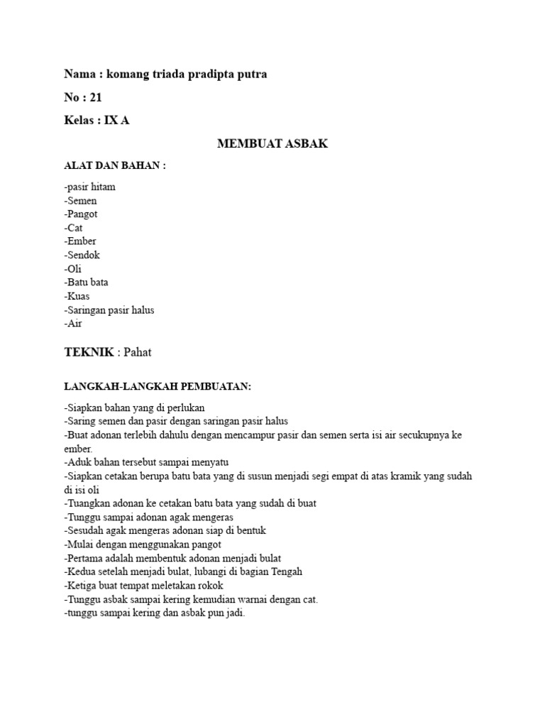 Membuat Asbak | PDF | Griya & Taman