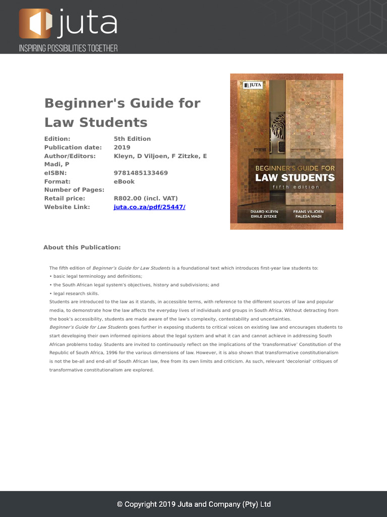 Beginner's Guide For Law Students | PDF | Justice | Crime & Violence