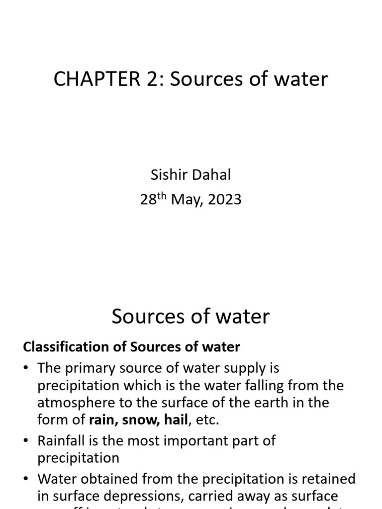 Sources of Water | PDF | Aquifer | Groundwater