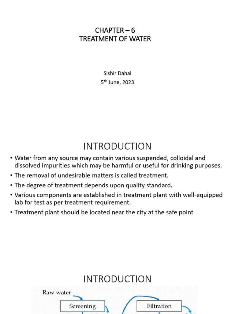 Water Treatment | PDF | Filtration | Water Management