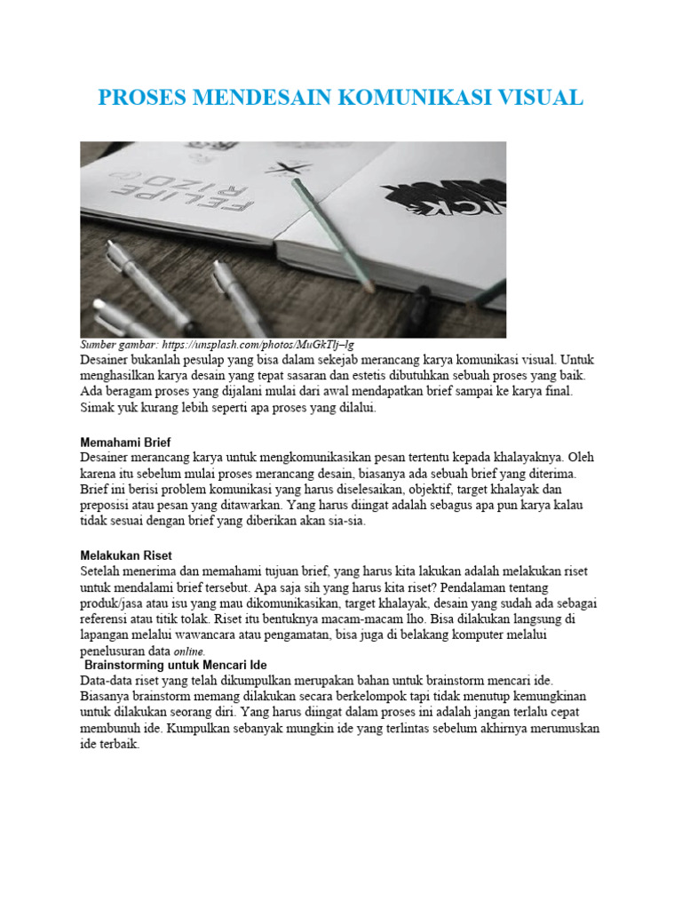 Proses Mendesain Komunikasi Visual | PDF