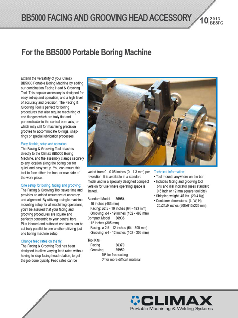 BB5000 BB5FG Facing Grooving Head E1 | PDF | Manufactured Goods | Equipment