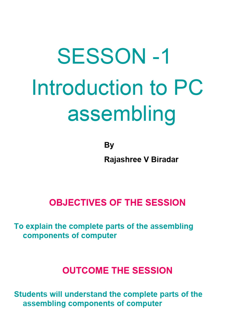PC Assembling Workshop | PDF | Central Processing Unit | Personal Computers