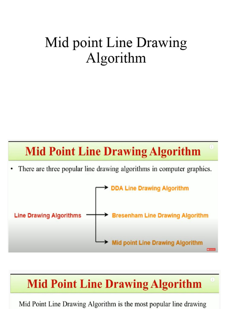 CGPresentation Week6 (MidpointLine&Circle) | PDF | Circle | Algorithms
