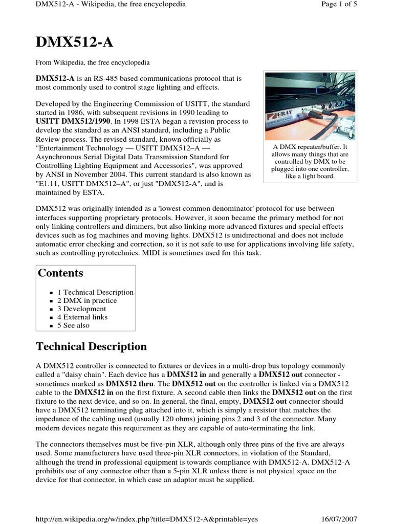 DMX512 A | PDF | Information And Communications Technology | Computer Engineering